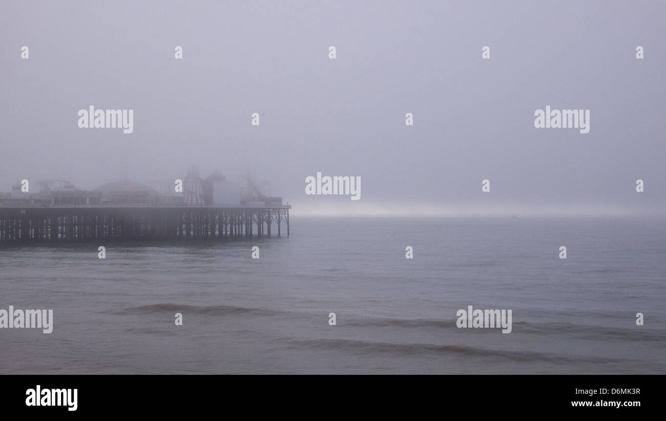 Brighton palace pier in fog Stock Photo - Alamy