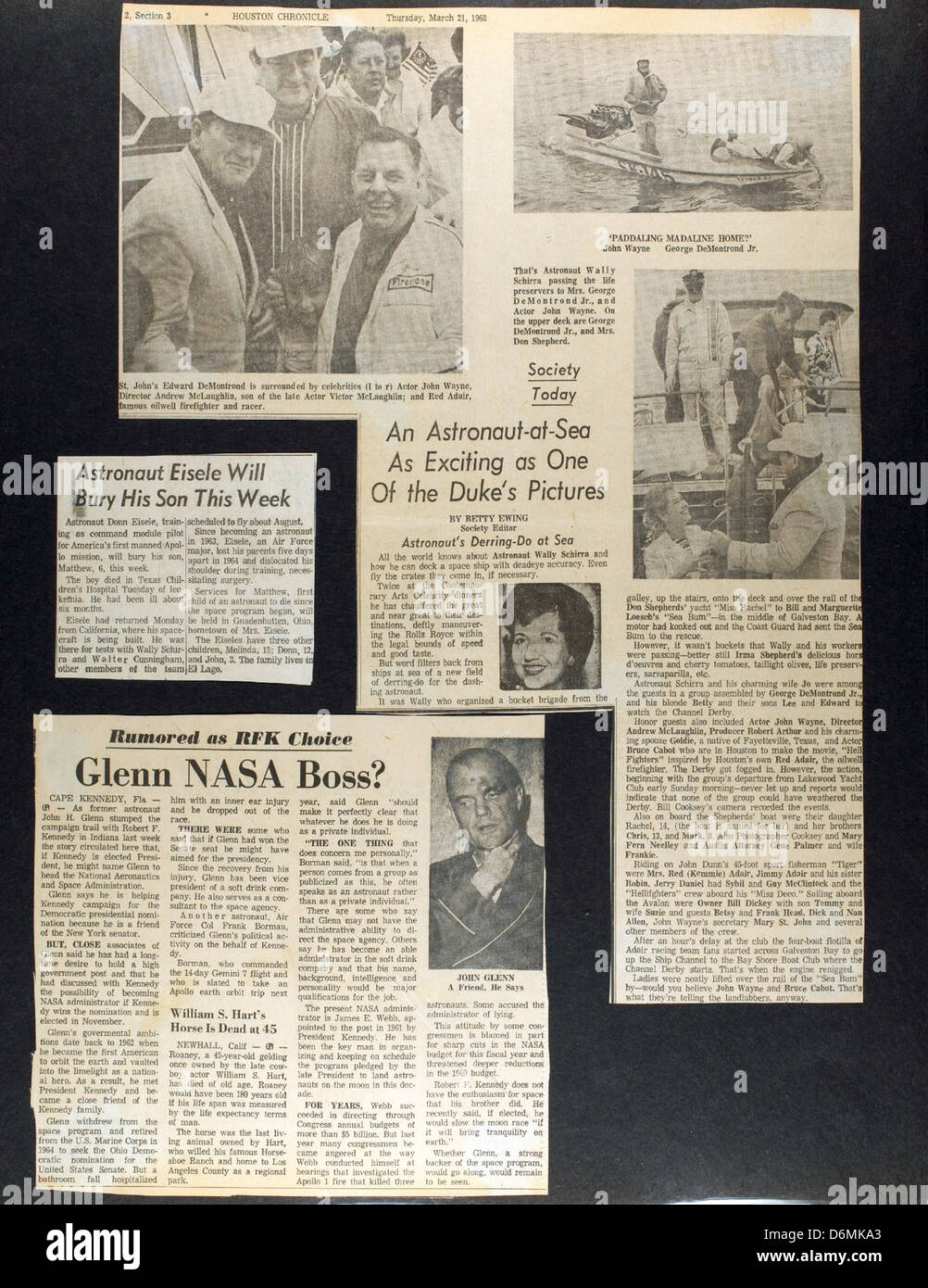 This scrapbook documents the career of Wally Schirra, one of NASA's ...