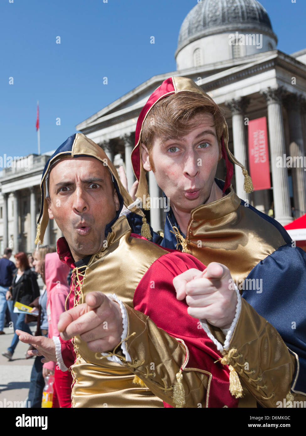 London, UK. 20th April, 2013. Pictured: Court Jesters caused mischief ...