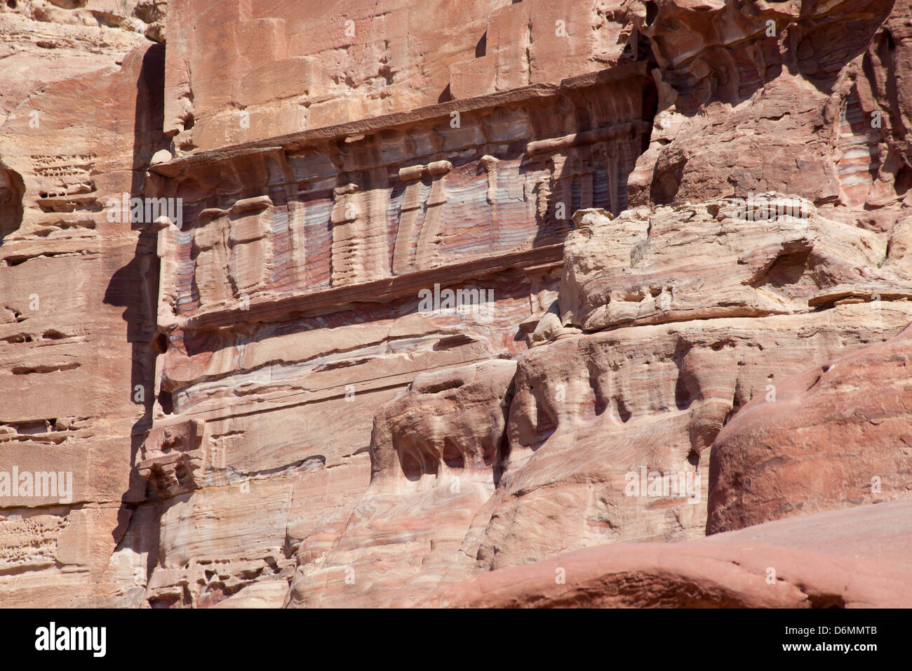 The old lost city of Petra, Jordan, carved out of the side of stone ...
