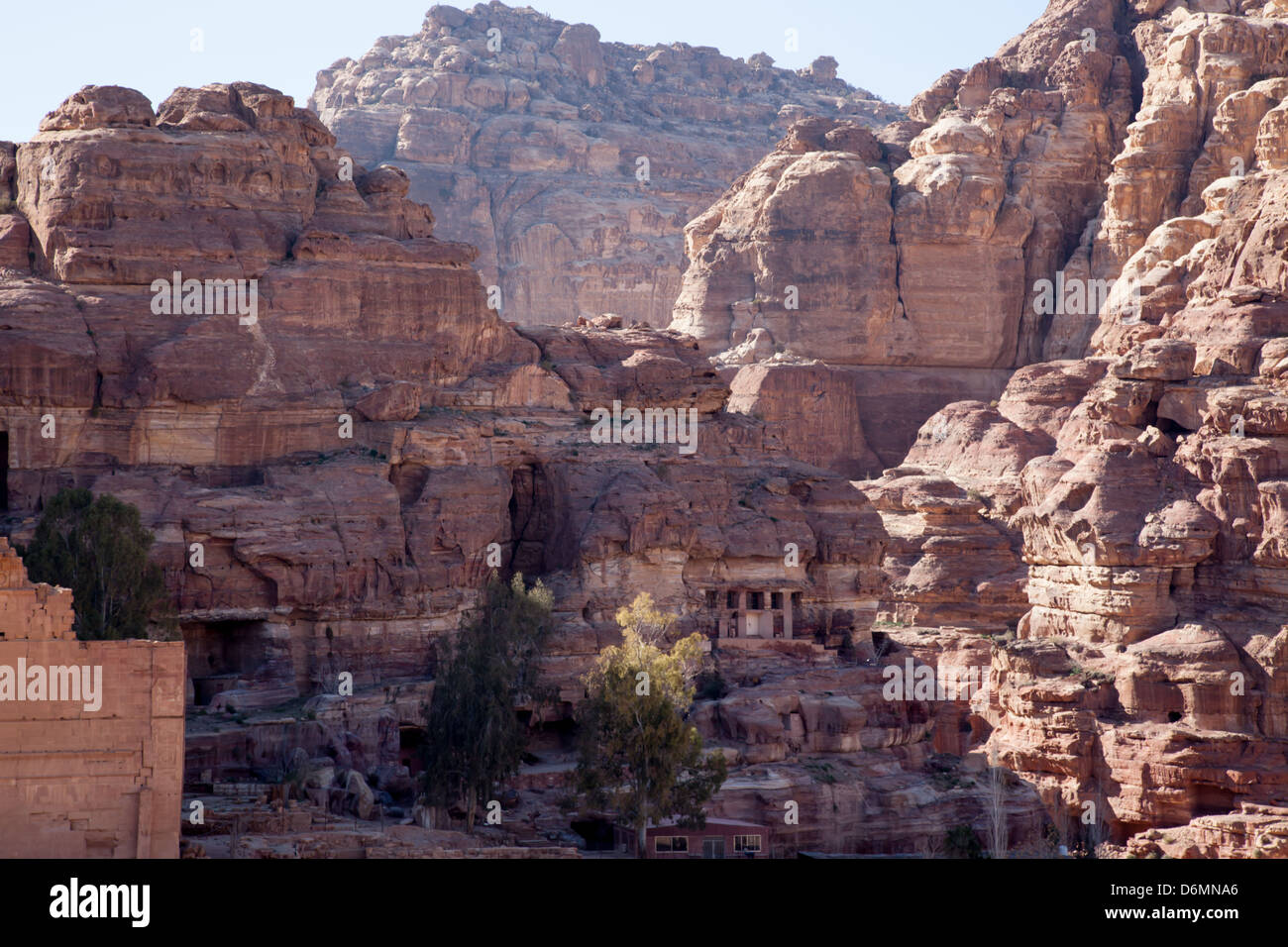 Ruins from the old, lost city of Petra in Jordan, a tourist destination ...