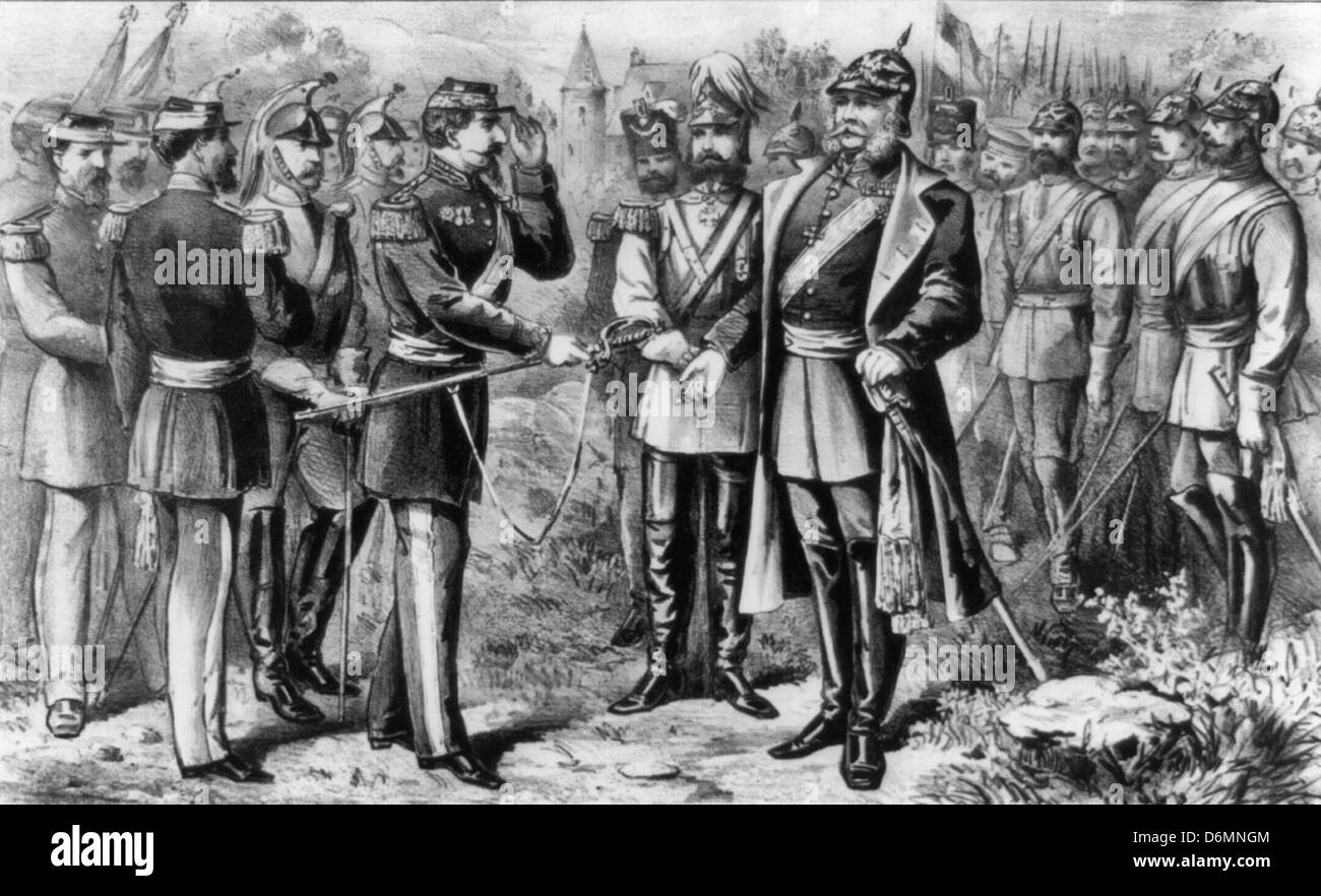 Napoleon III surrenders to king Wilhelm I of Prussia after the Battle ...