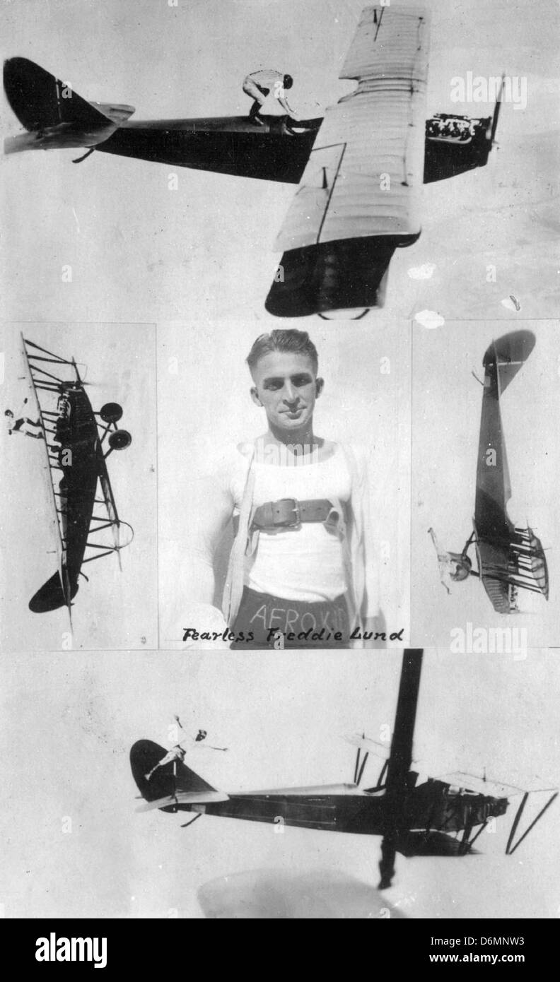 Fearless Freddie Lund was a renowned stuntman and wing walker, known ...