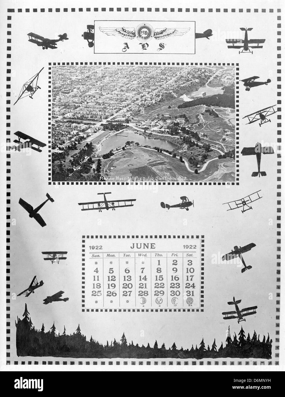 This photo calendar from June 1922 features significant moments from ...