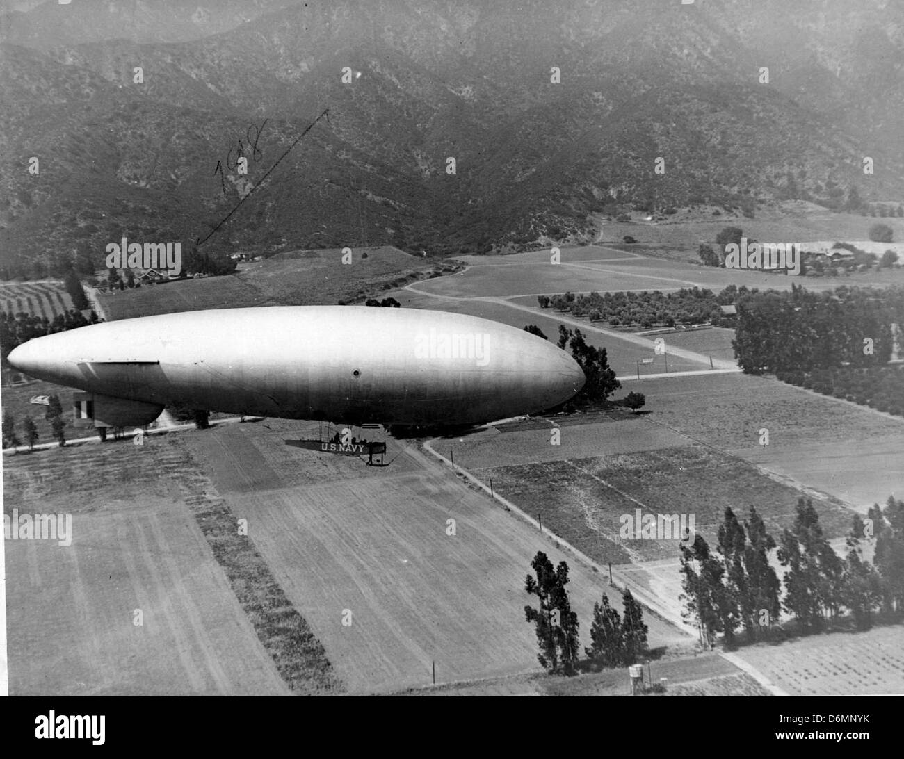 A U.S. Navy blimp is seen flying over Beverly Hills in this iconic ...