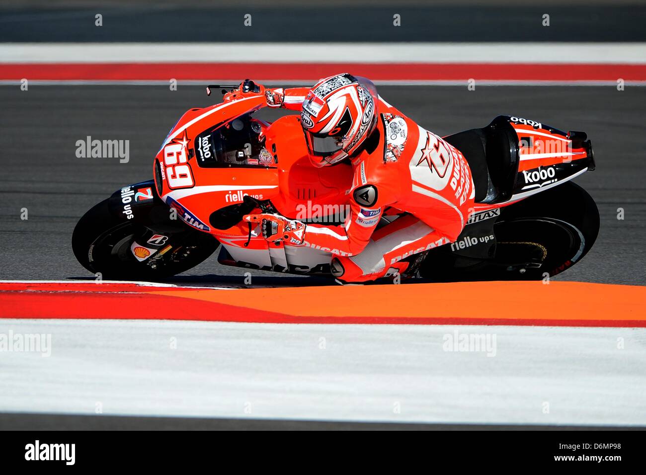 Austin, Texas. April 20, 2013. Nicky Haden #69 of Ducati Team in action ...