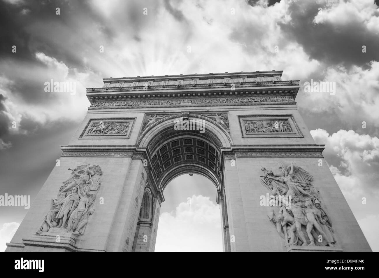Dramatic sky above Arc de Triomphe in Paris, France Stock Photo - Alamy