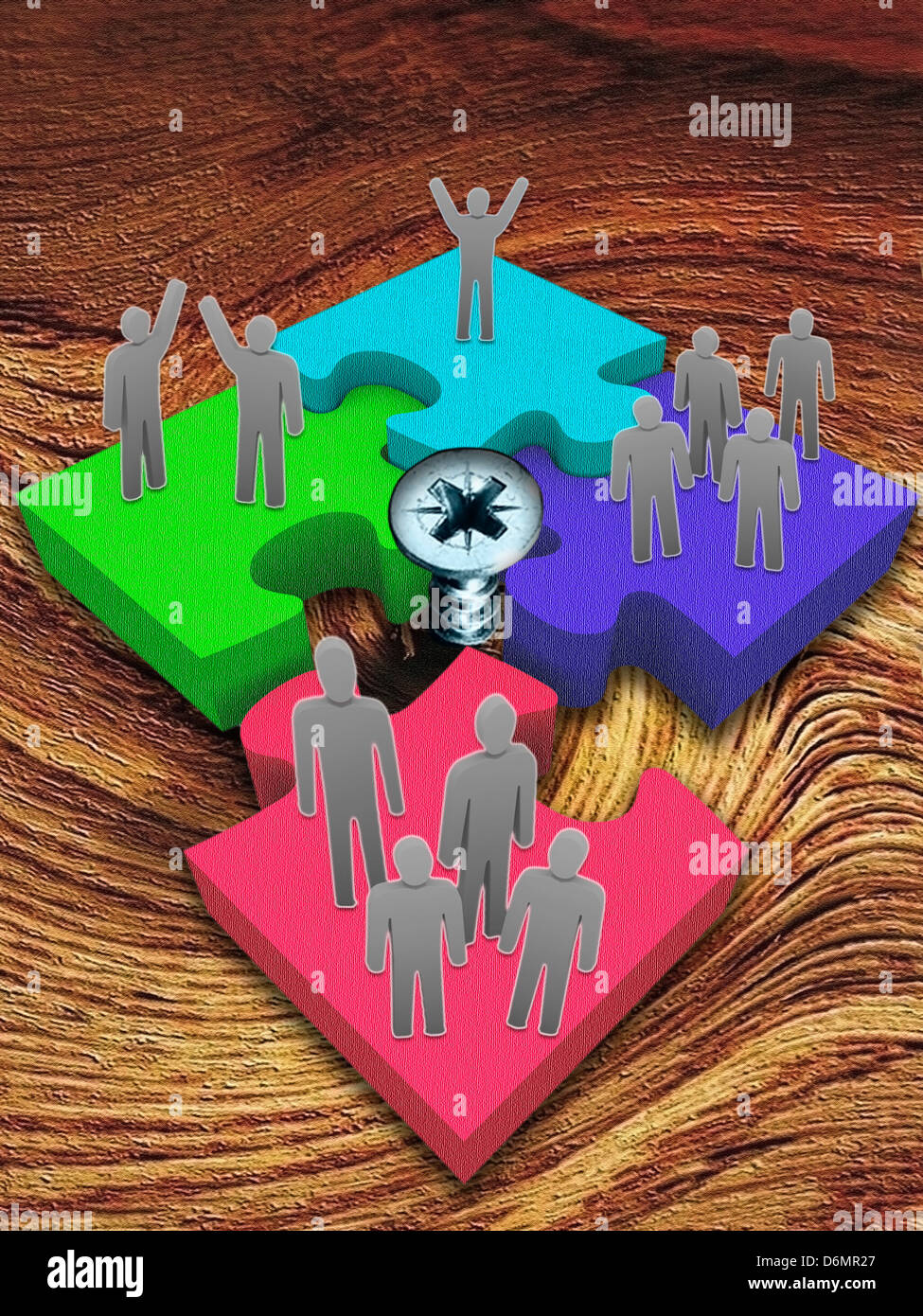 People completing the puzzle, Concept People completing puzzle Concept ...