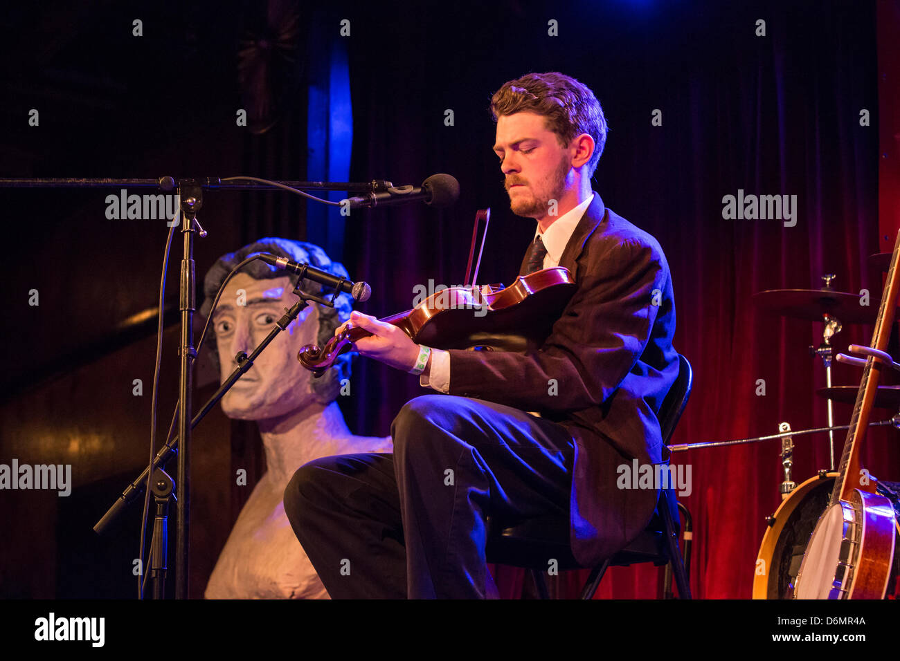 Brooklyn, US, 19 April 2013. Old-time musician Jackson Lynch opened the fifth Brooklyn Folk ...