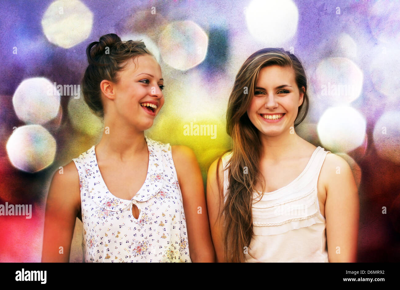 Students girls having fun Stock Photo - Alamy