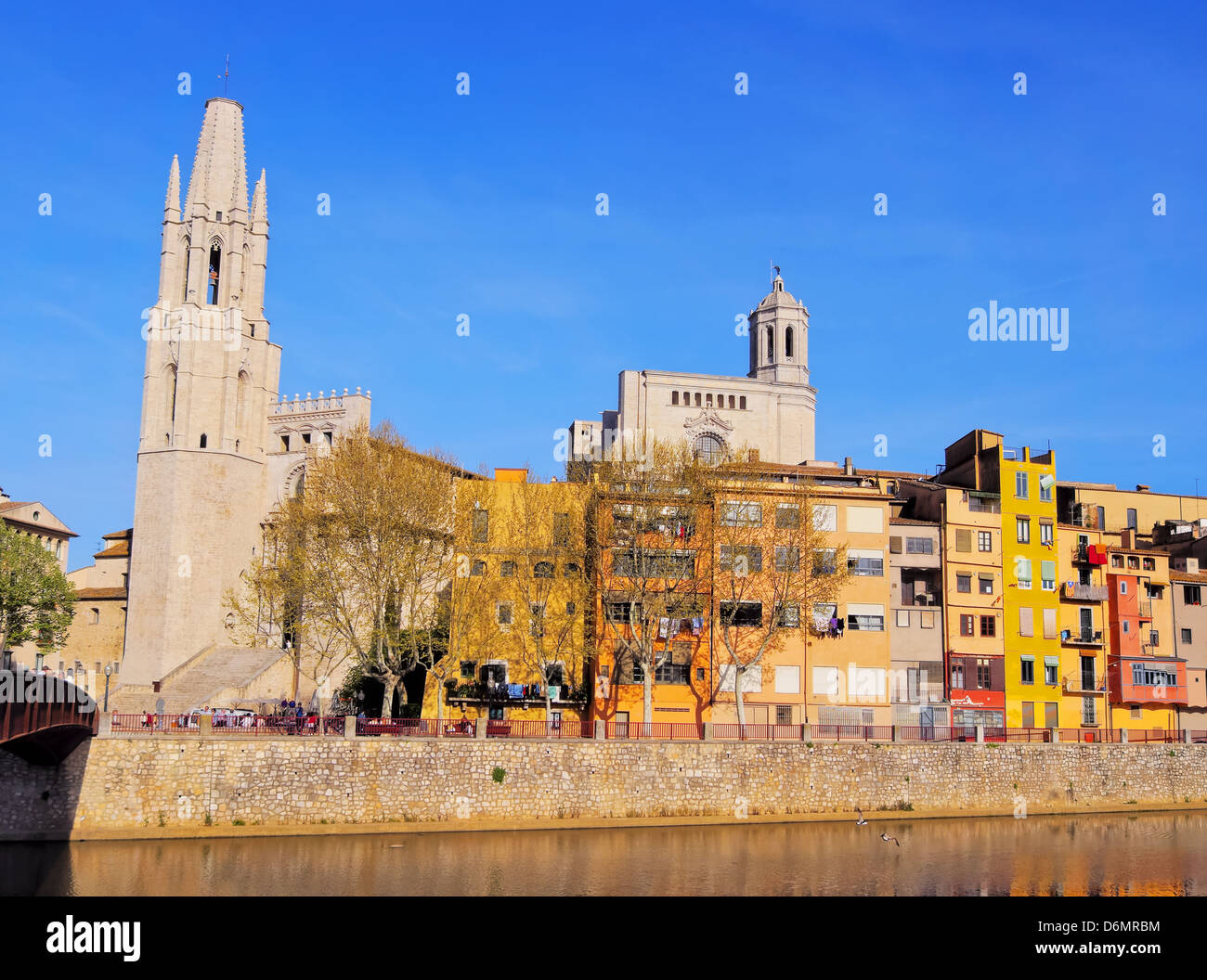 Girona cityscape, photo was taken from the river bank Stock Photo - Alamy