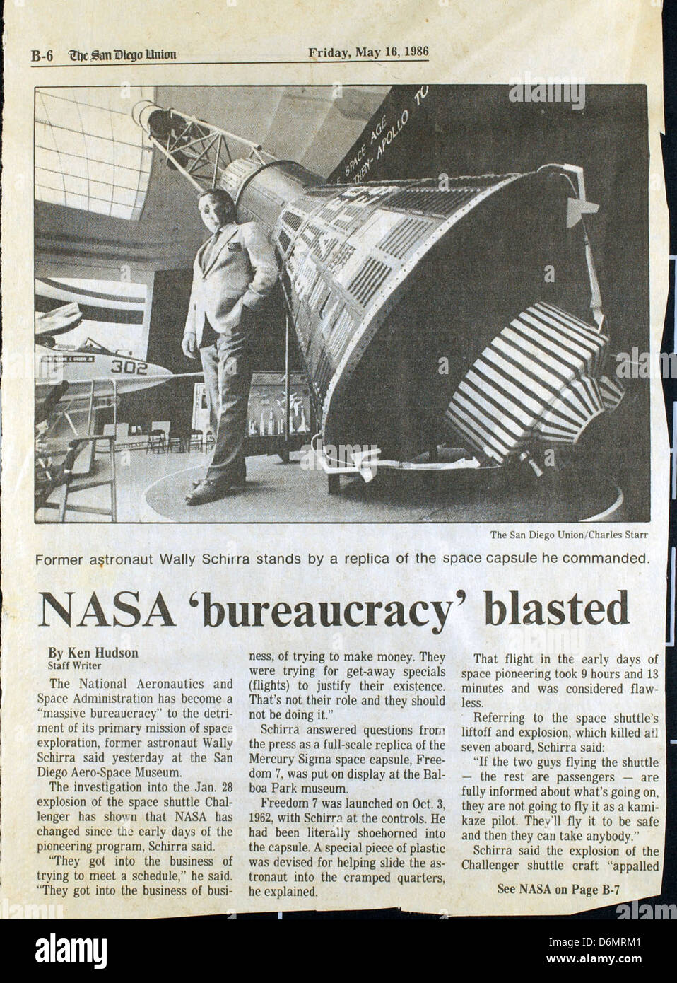Wally Schirra, one of NASA's Mercury 7 astronauts, made significant ...