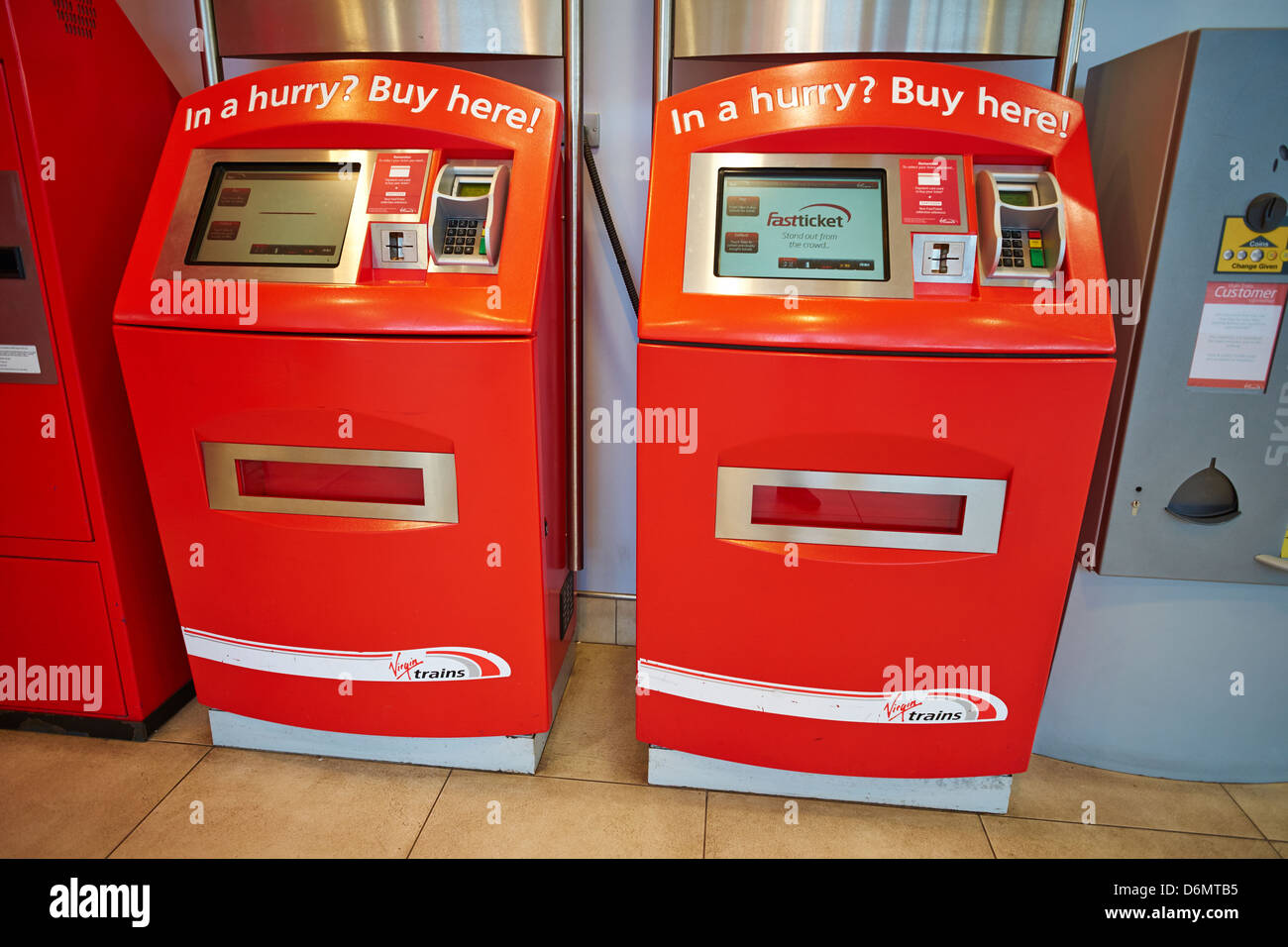 Virgin Fast Ticket Machine Rugby Rail Station Warwickshire UK Stock ...