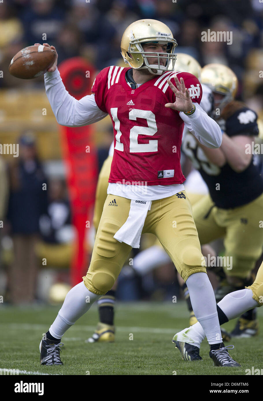 South Bend, Indiana, USA. 20th April, 2013. Notre Dame Fighting Irish quarterback Andrew Hendrix ...