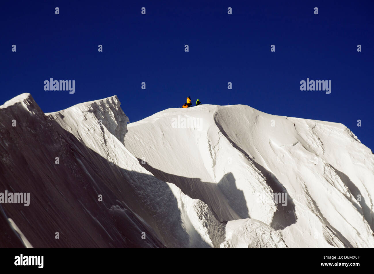 summit ridge, climbing expedition on Mt McKinley 6194m, Denali National ...