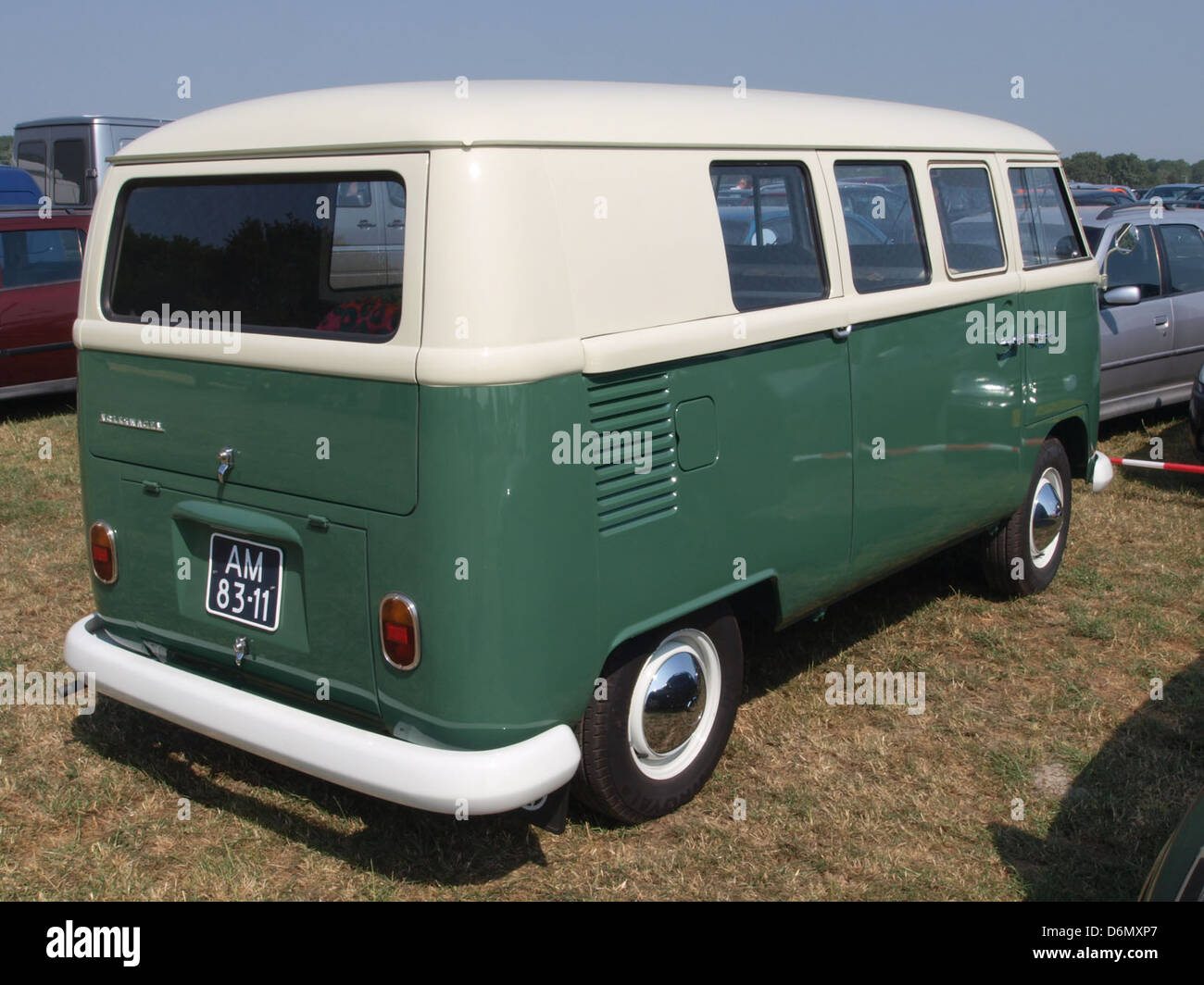 The green and white Volkswagen Van is an iconic vehicle from the 1960s ...