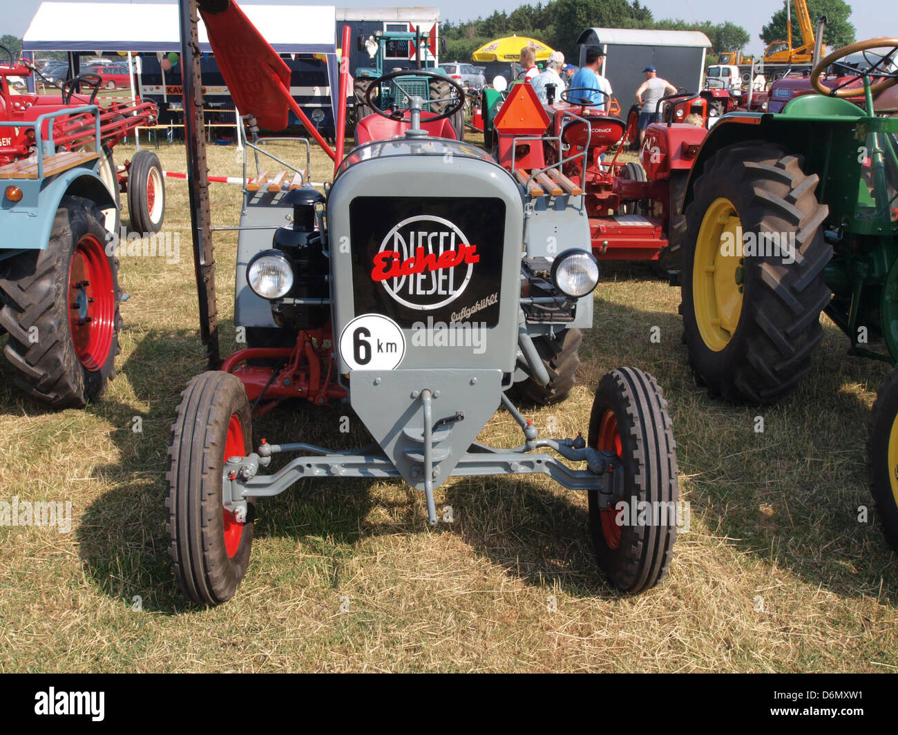 The Grey Eicher diesel luftgekühlt is a vintage agricultural tractor ...
