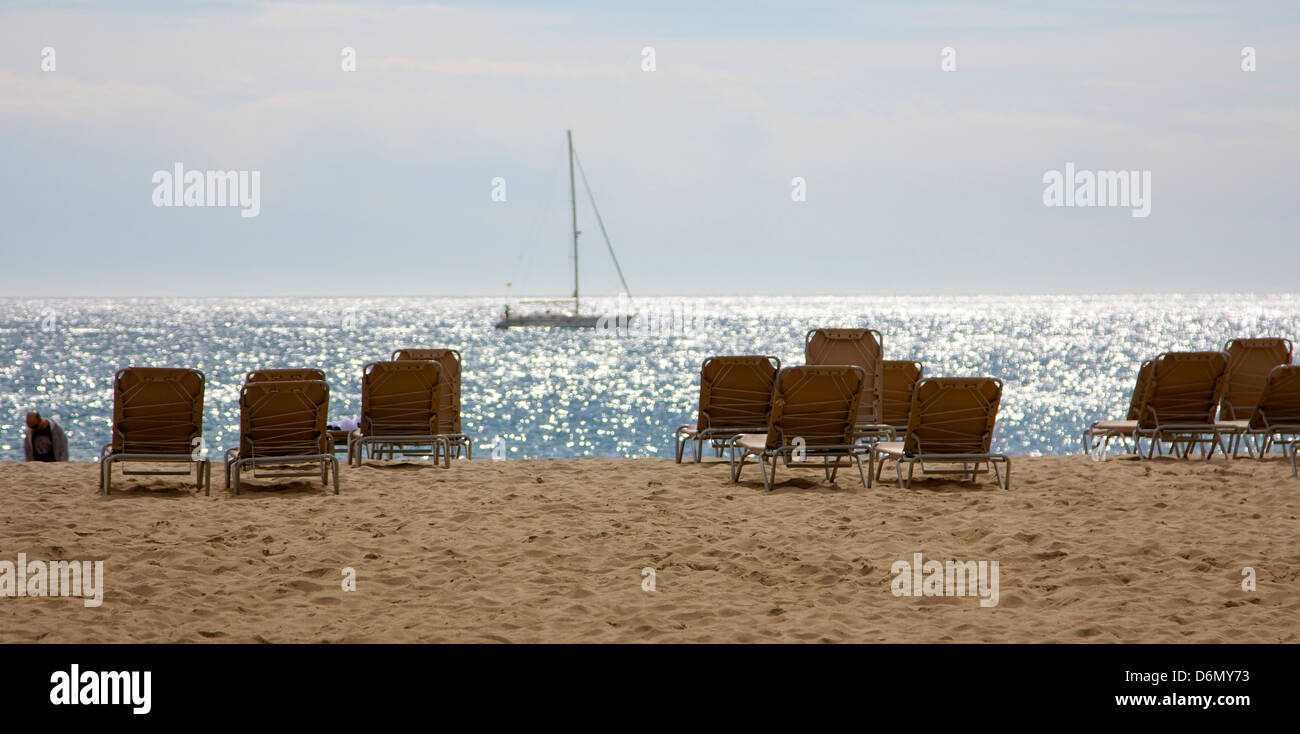 sun deck chair in Barcelona Stock Photo - Alamy