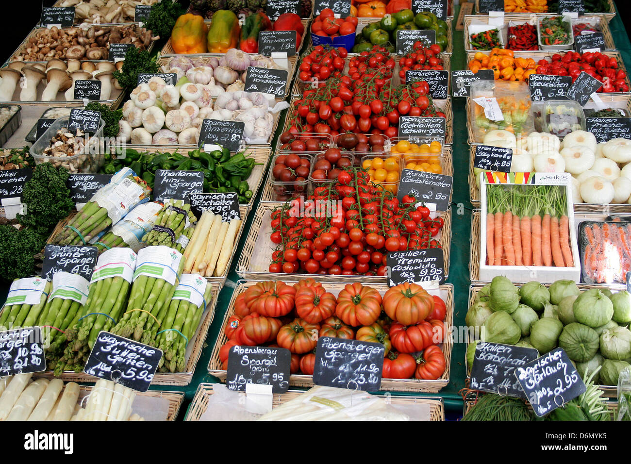 Munich, Germany, Viktualienmarkt Vegetables Stand Stock Photo - Alamy