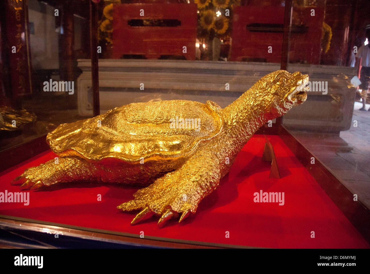 Hanoi, Vietnam, golden turtles figure in the Temple of Literature Stock ...