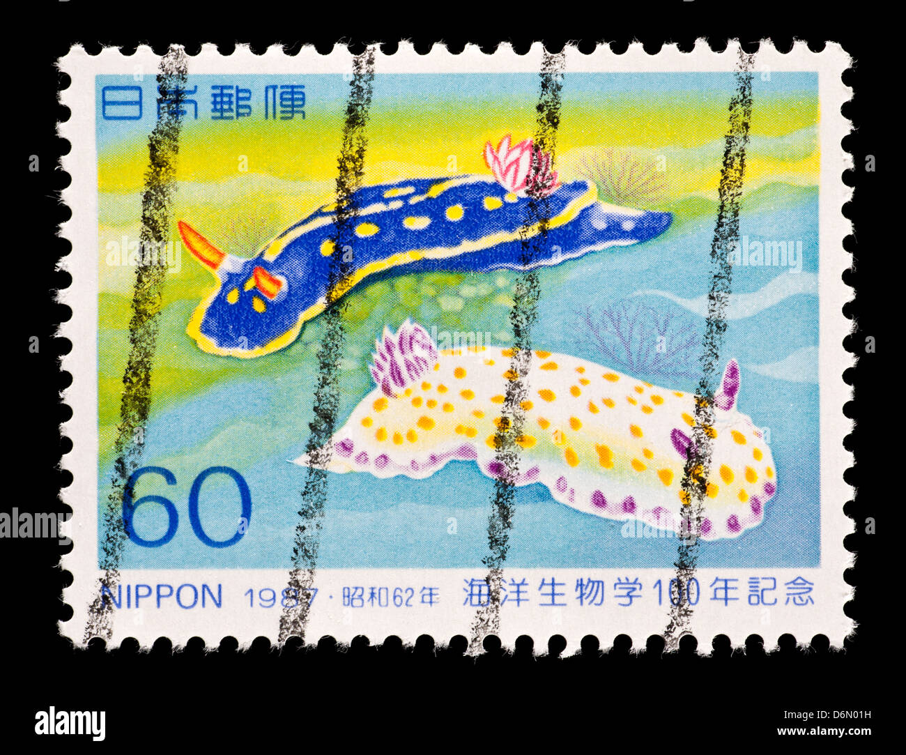 Postage stamp from Japan depicting sea slugs (issued for the century of ...