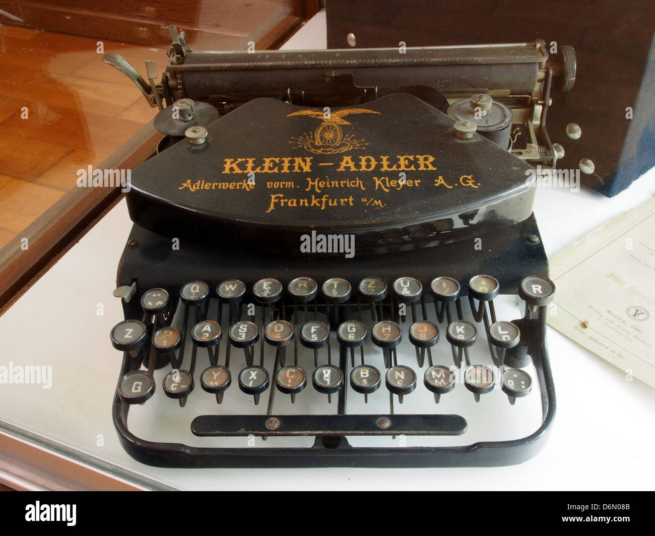 The Klein-Adler typewriter, displayed at the Museum Wilhelmsbau, is an ...