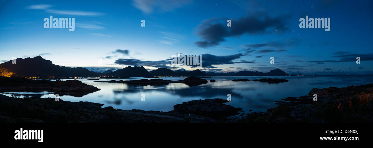 Summer evening twilight, Stamsund, Lofoten Islands, Norway Stock Photo ...