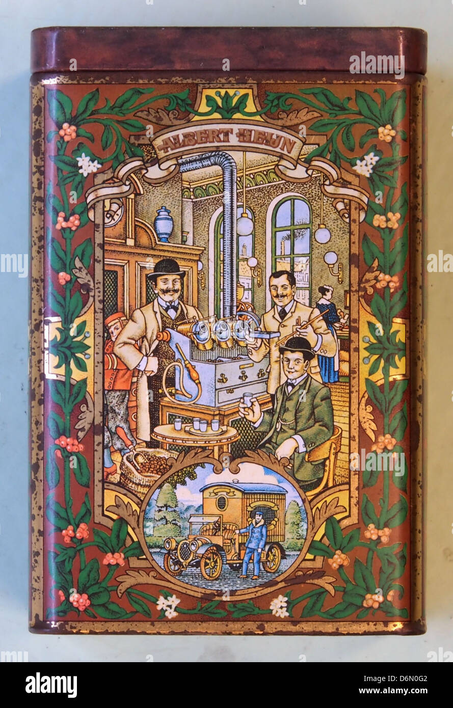 An old Albert Heijn blik (tin) is a vintage Dutch product packaging ...