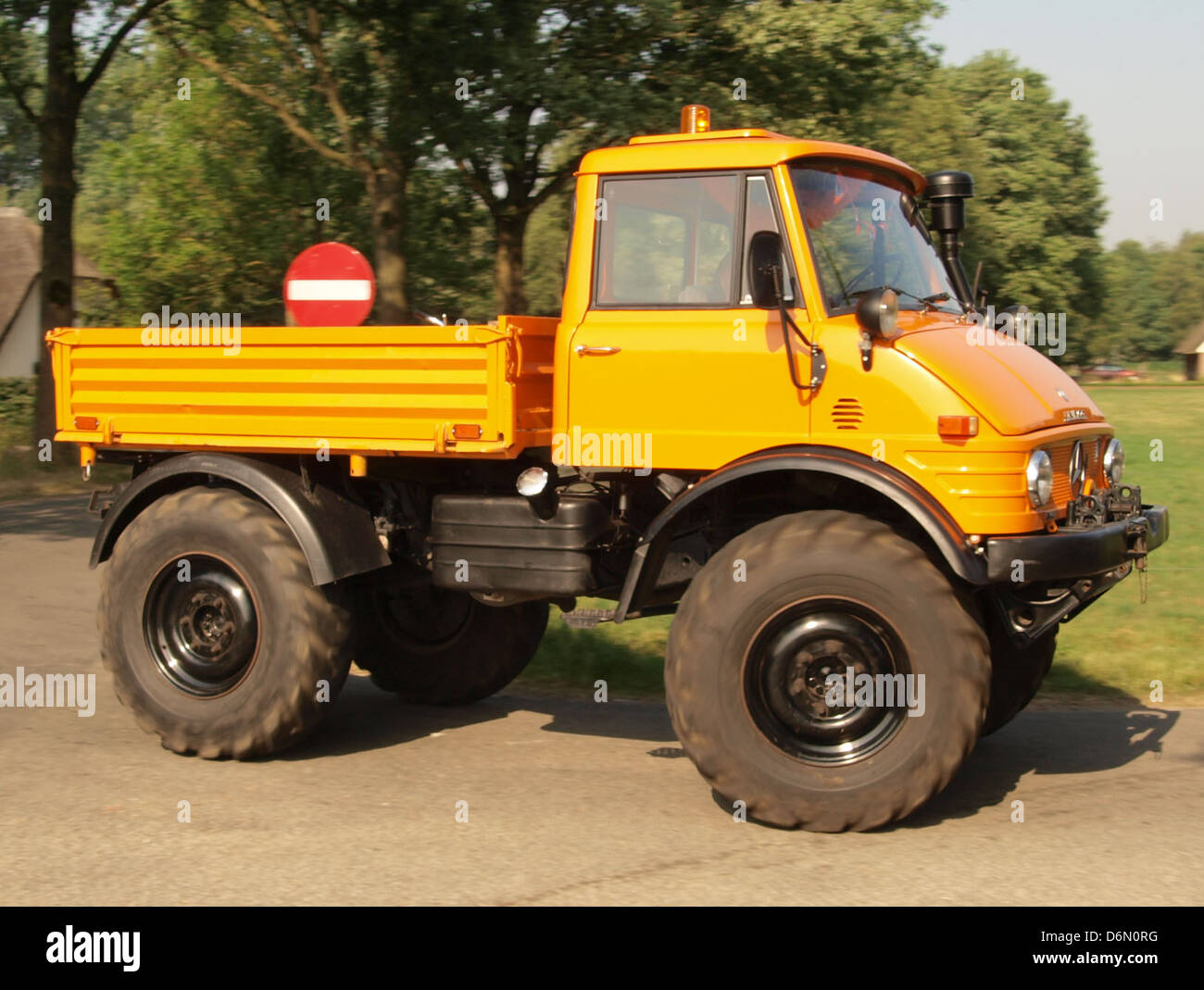 Orange Mercedes Unimog pic1 Stock Photo - Alamy