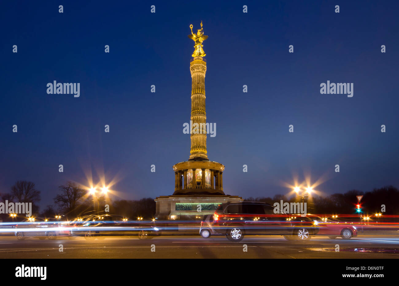 Berlin, Germany, Victory Column at night Stock Photo - Alamy