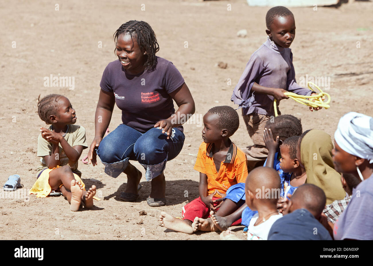 Kakuma, Kenya, Waldorfpaedagogik in Kakuma refugee camp Stock Photo - Alamy