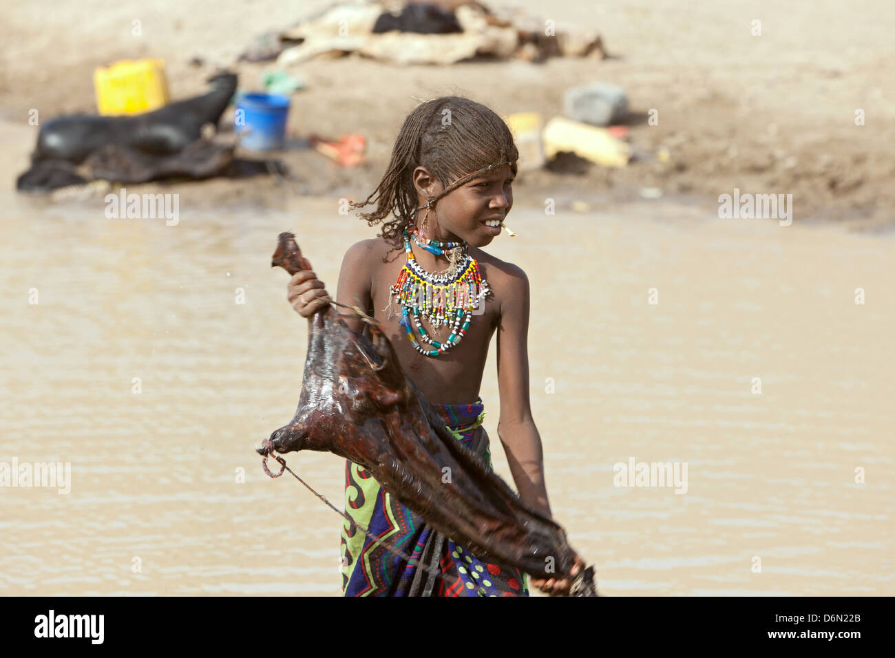 Semera, Ethiopia, nomads fetching water at a water point Stock Photo ...