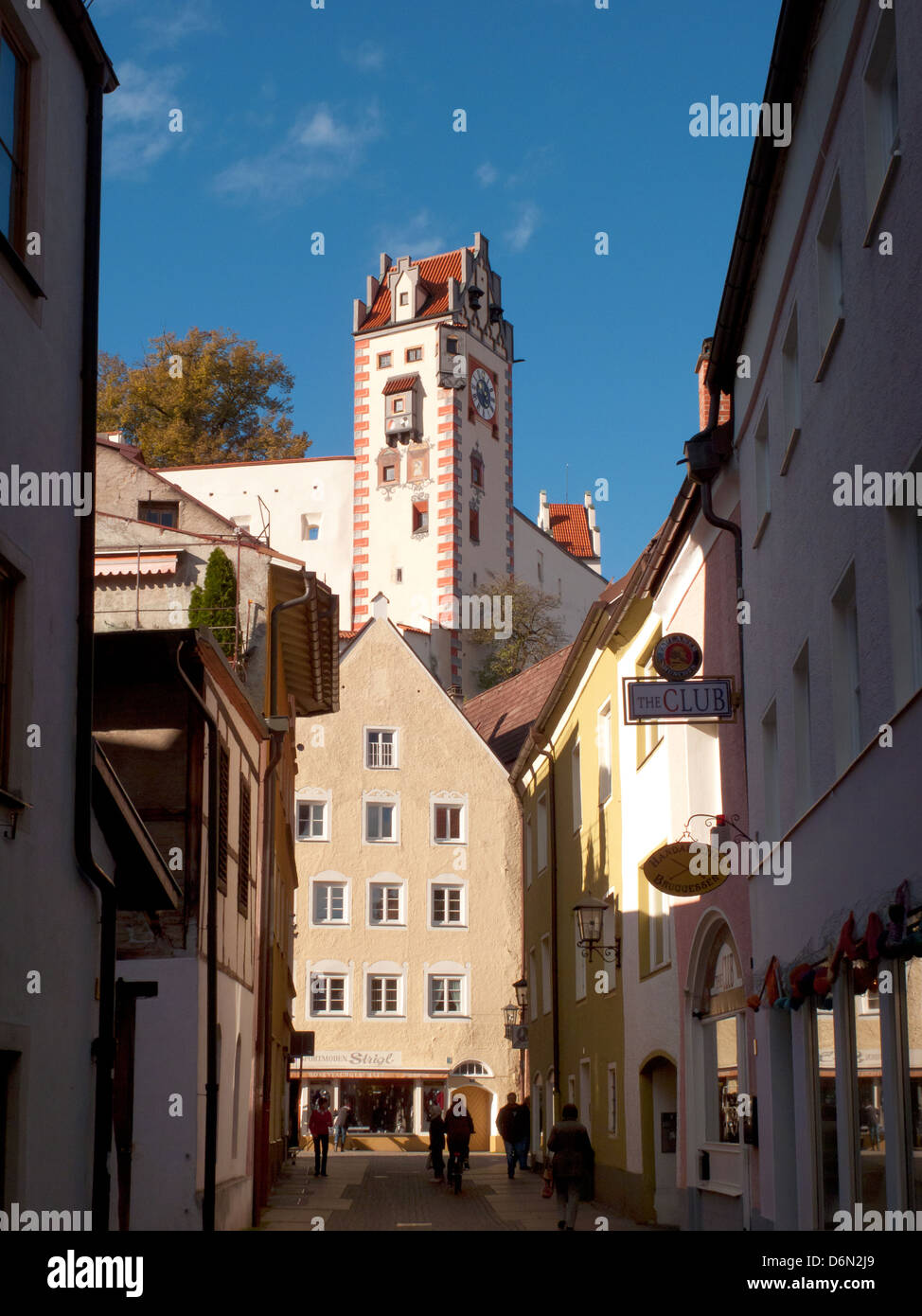 Fuessen, Germany, pedestrian street in the old town Stock Photo - Alamy
