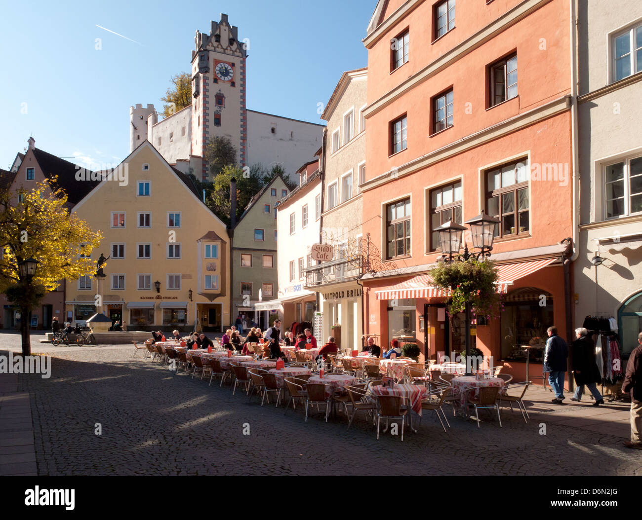 Fuessen, Germany, pedestrian street in the old town Stock Photo - Alamy