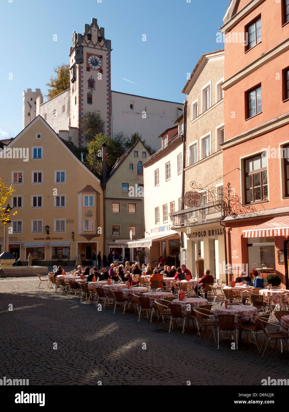 Fuessen, Germany, pedestrian street in the old town Stock Photo - Alamy
