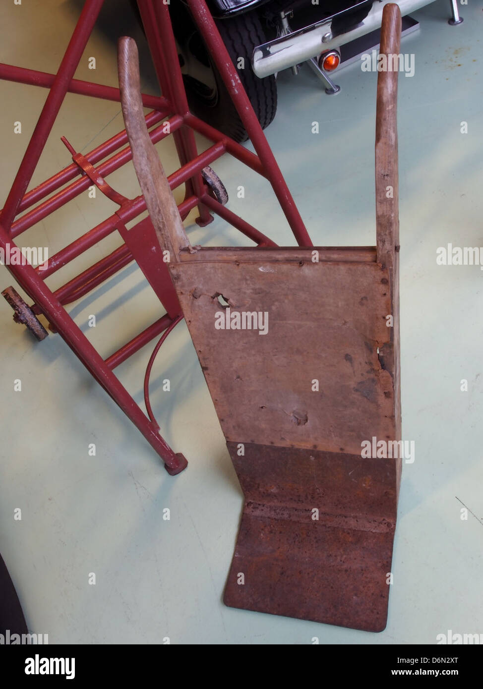 This very old trolley is a historical streetcar model, used for public ...