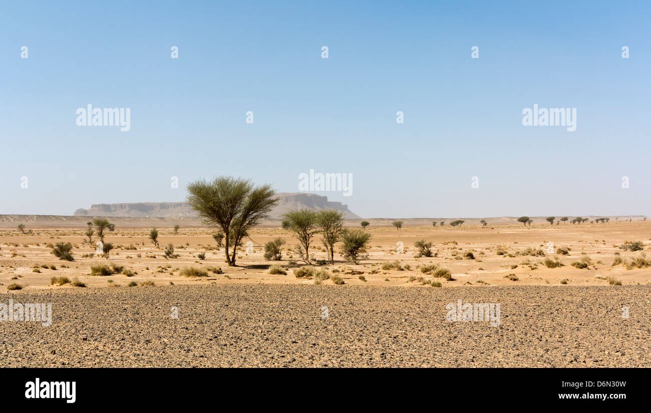 Moroccan landscape - looking across plains in southern Morocco Stock ...
