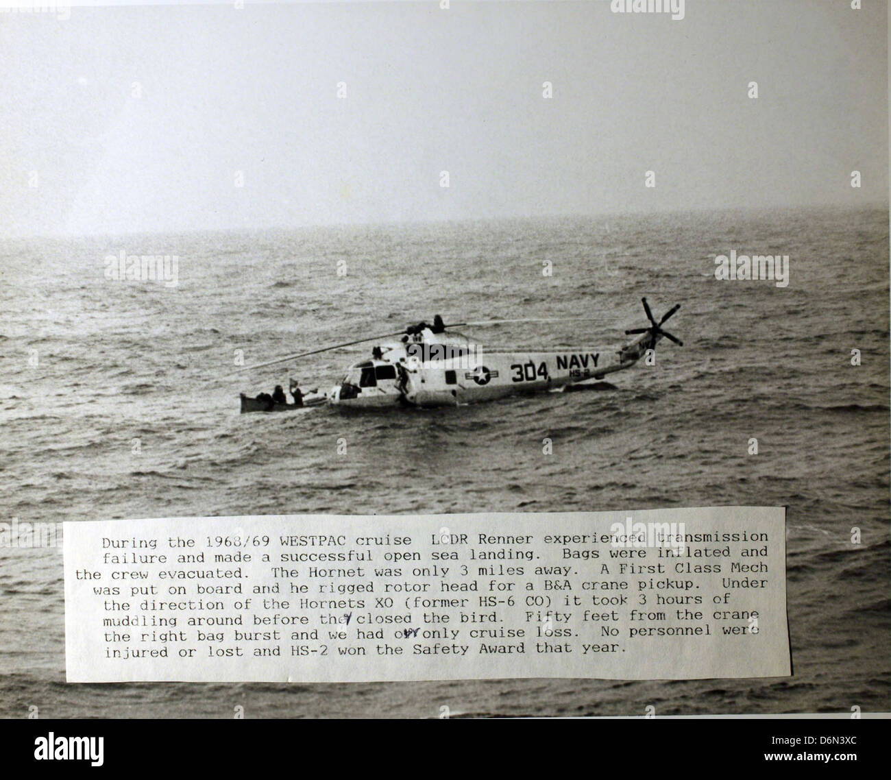 Navy HS-2 helicopter was repaired aboard the USS Hornet following an ...