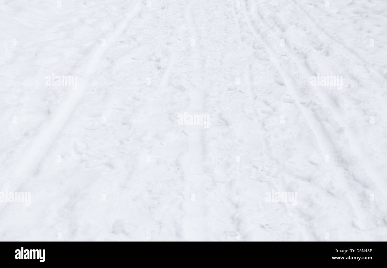 Snow walking path in winter Stock Photo - Alamy