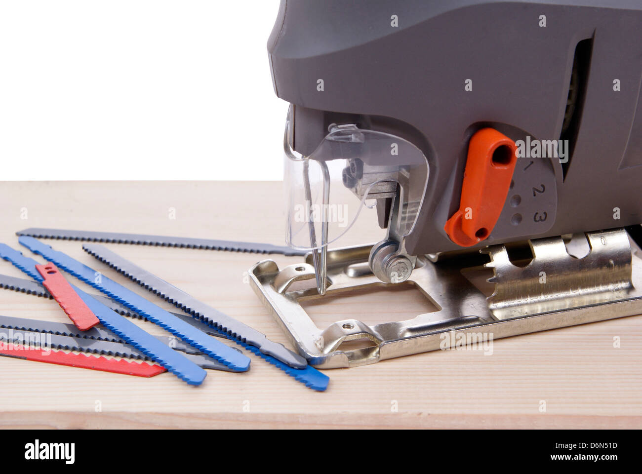 Electric fret saw isolated on a white background Stock Photo - Alamy
