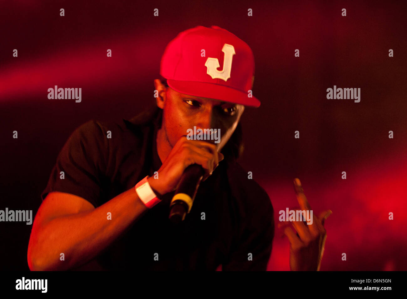 London,UK - 20 April 2013: JME performs live during the Boy Better Know ...