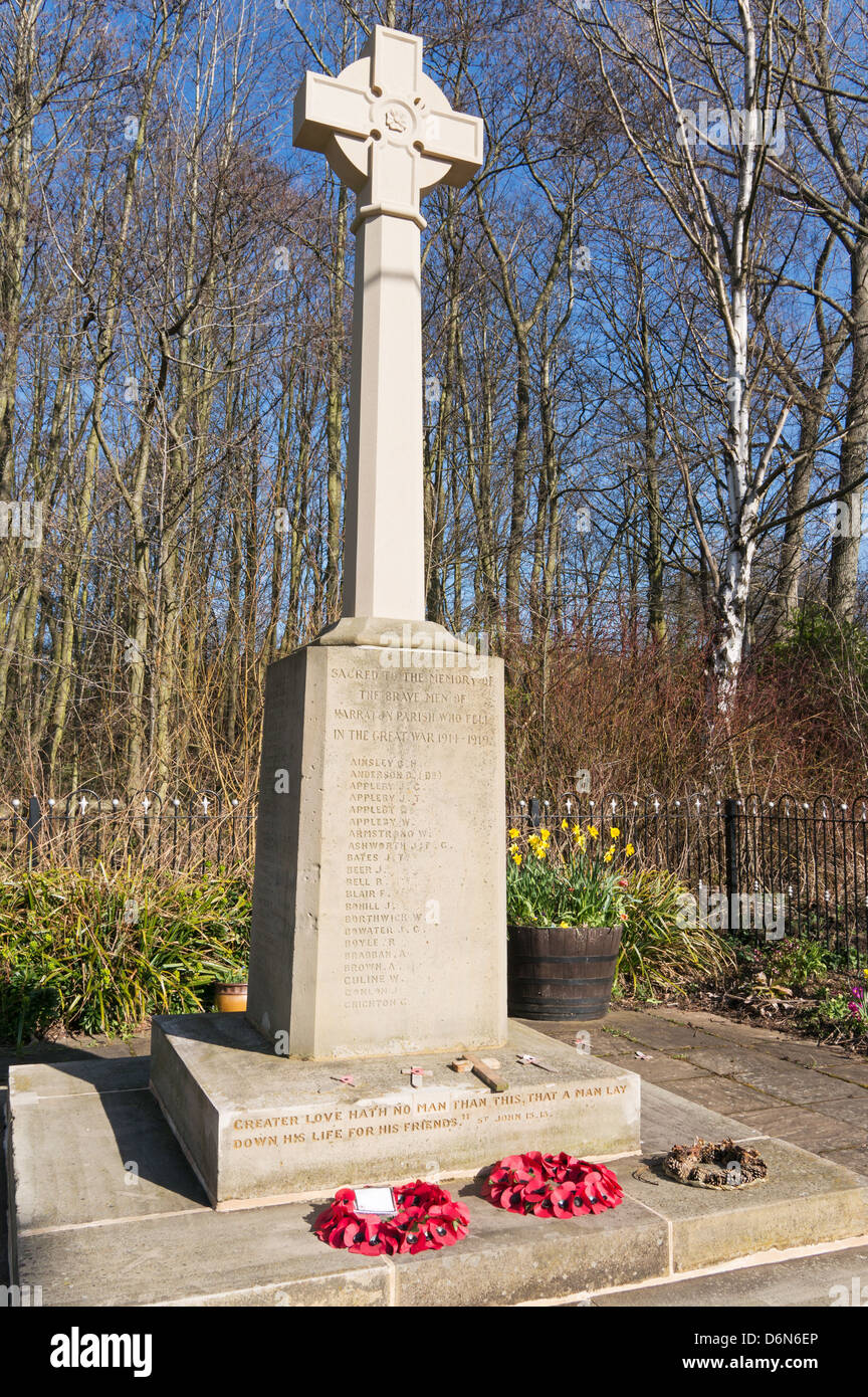 WW1 War memorial at Fatfield, Washington, north east England UK Stock ...