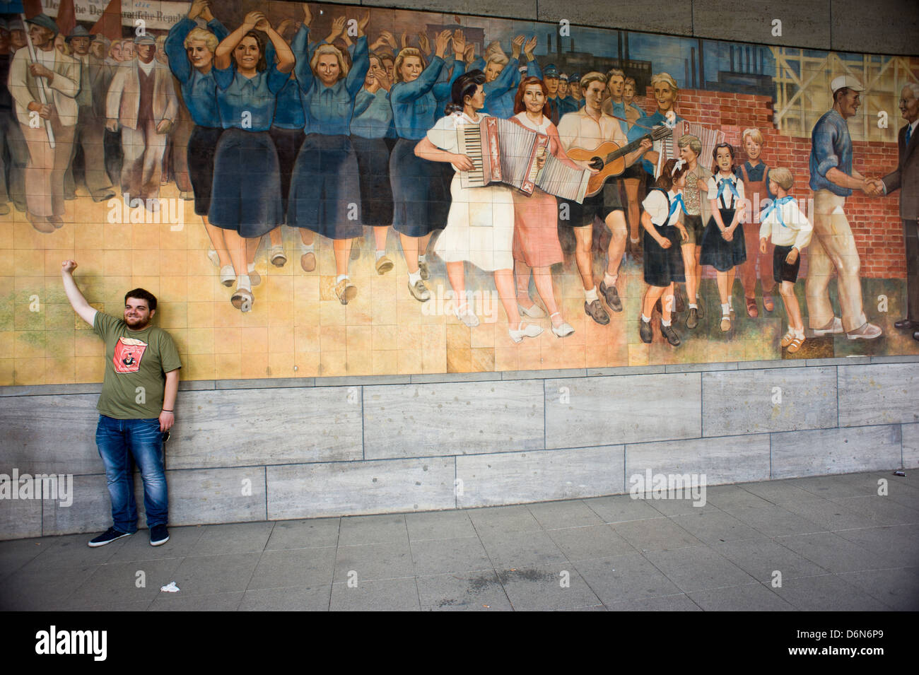 Berlin, Germany, mural structure of the Republic of Max Lingner in the ...