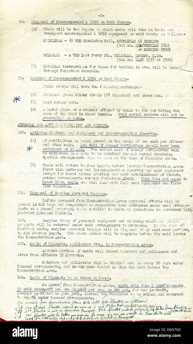 The D-Day Preparatory Administrative Order, Part II, outlines the ...