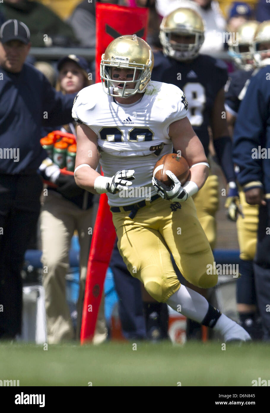 South Bend, Indiana, USA. 20th April, 2013. Notre Dame Fighting Irish running back Cam McDaniel ...