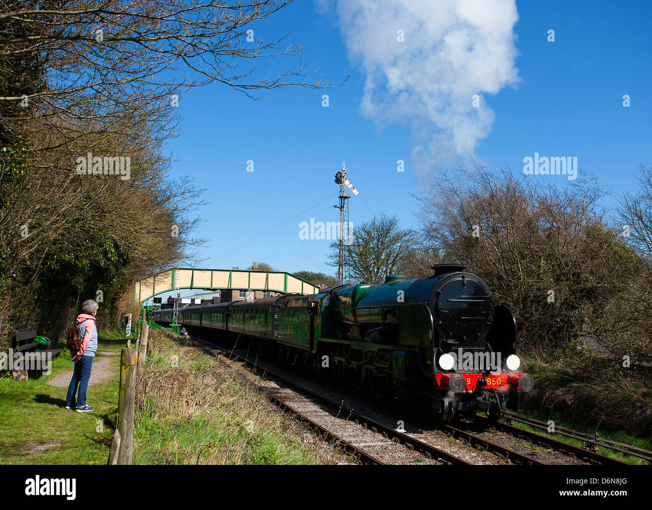 Nostalgic steam trains on the Watercress Line in Hampshire Stock Photo ...