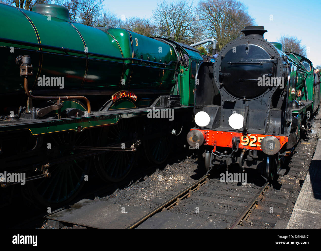 Nostalgic steam trains on the Watercress Line in Hampshire Stock Photo ...