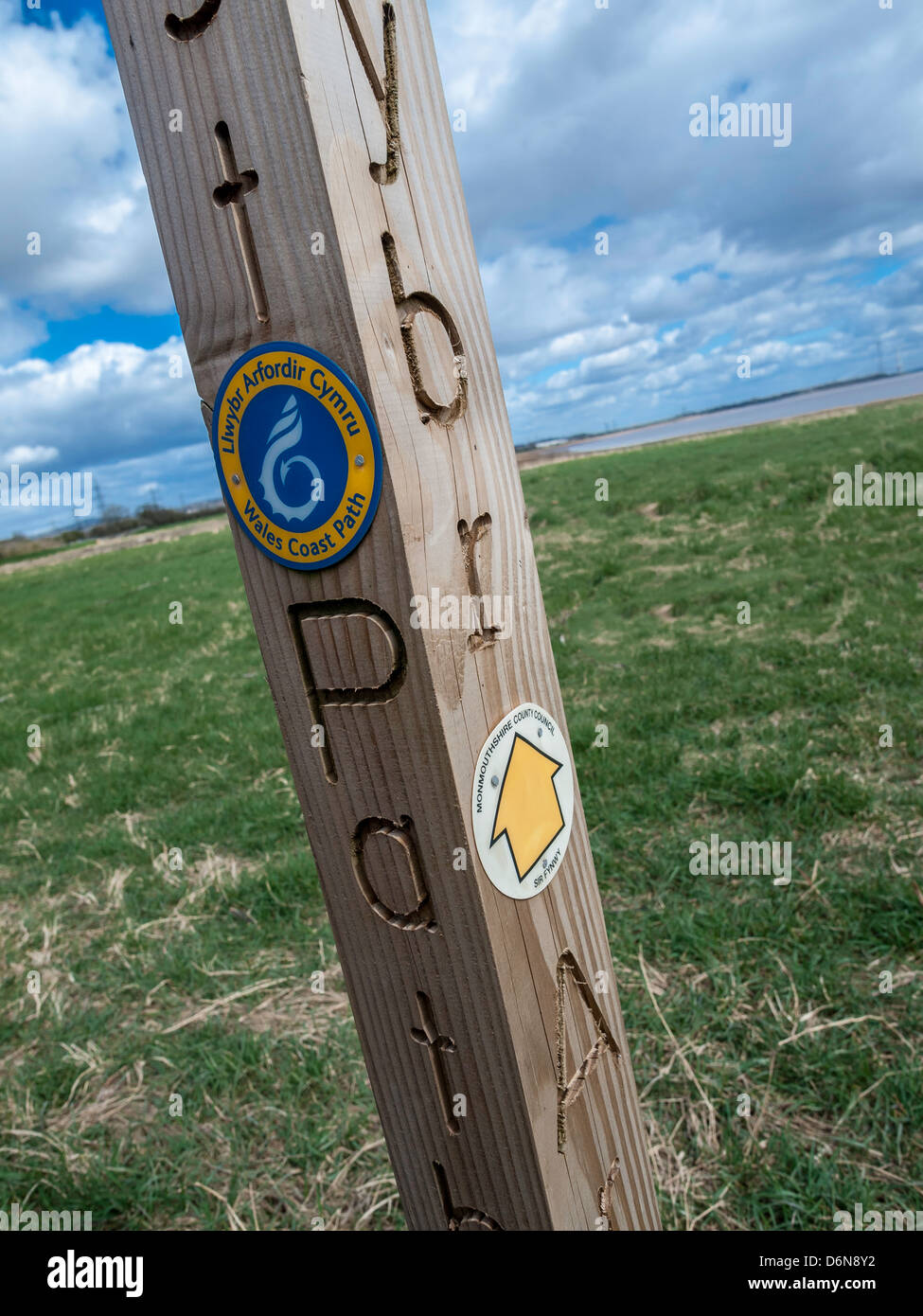 SIGNS ON WALES COAST PATH AT BLACK ROCK Stock Photo - Alamy