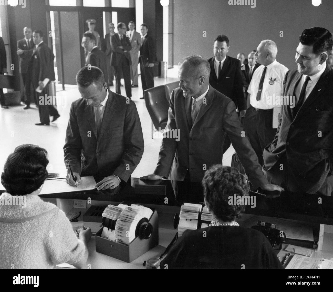 This photo from Mark Irwin's collection captures astronauts John Glenn ...