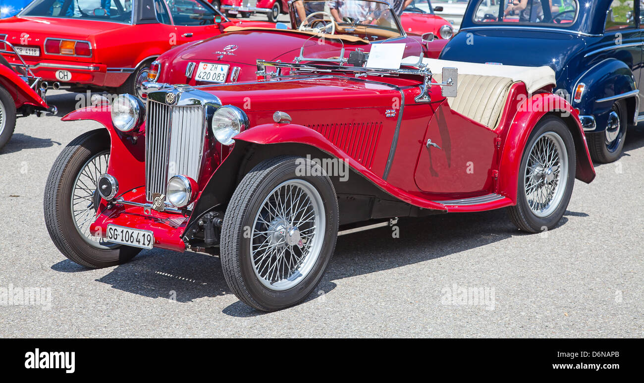 SCHWAEGALP - JUNE 27: Morgan MG Plus Four car (on the 7th International ...